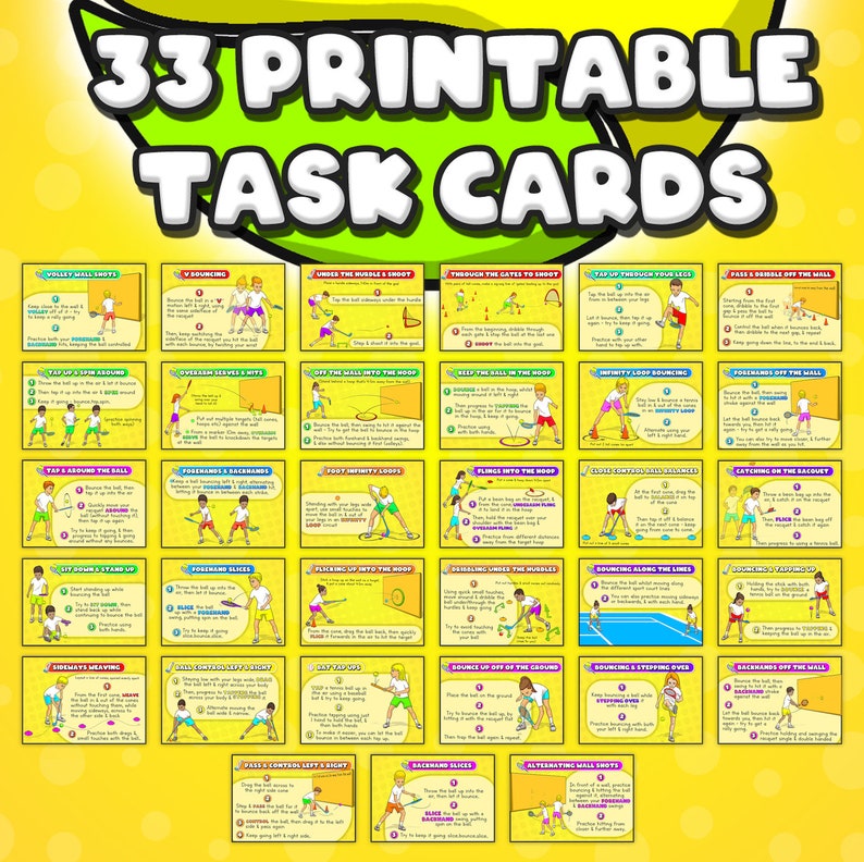 Striking & Hitting Skills - Printable Task Cards for PE and Sport - Etsy