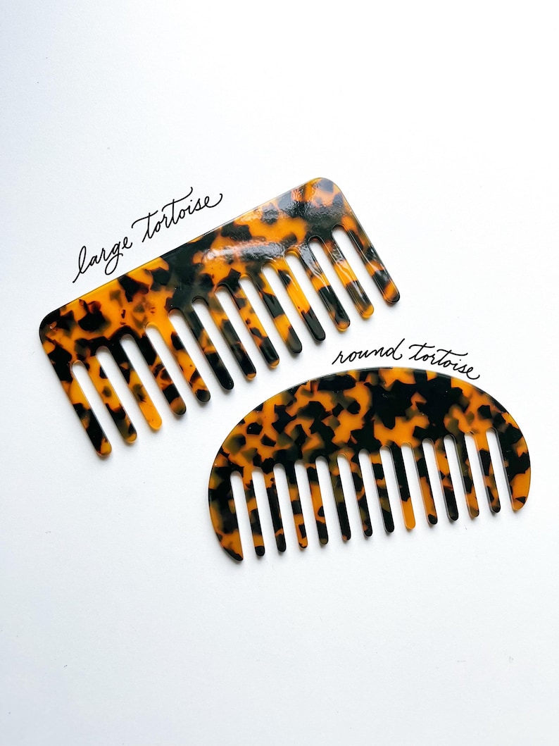 Hand Engraved Wide Teeth Acetate Comb | Personalized Gift for Bridal ...