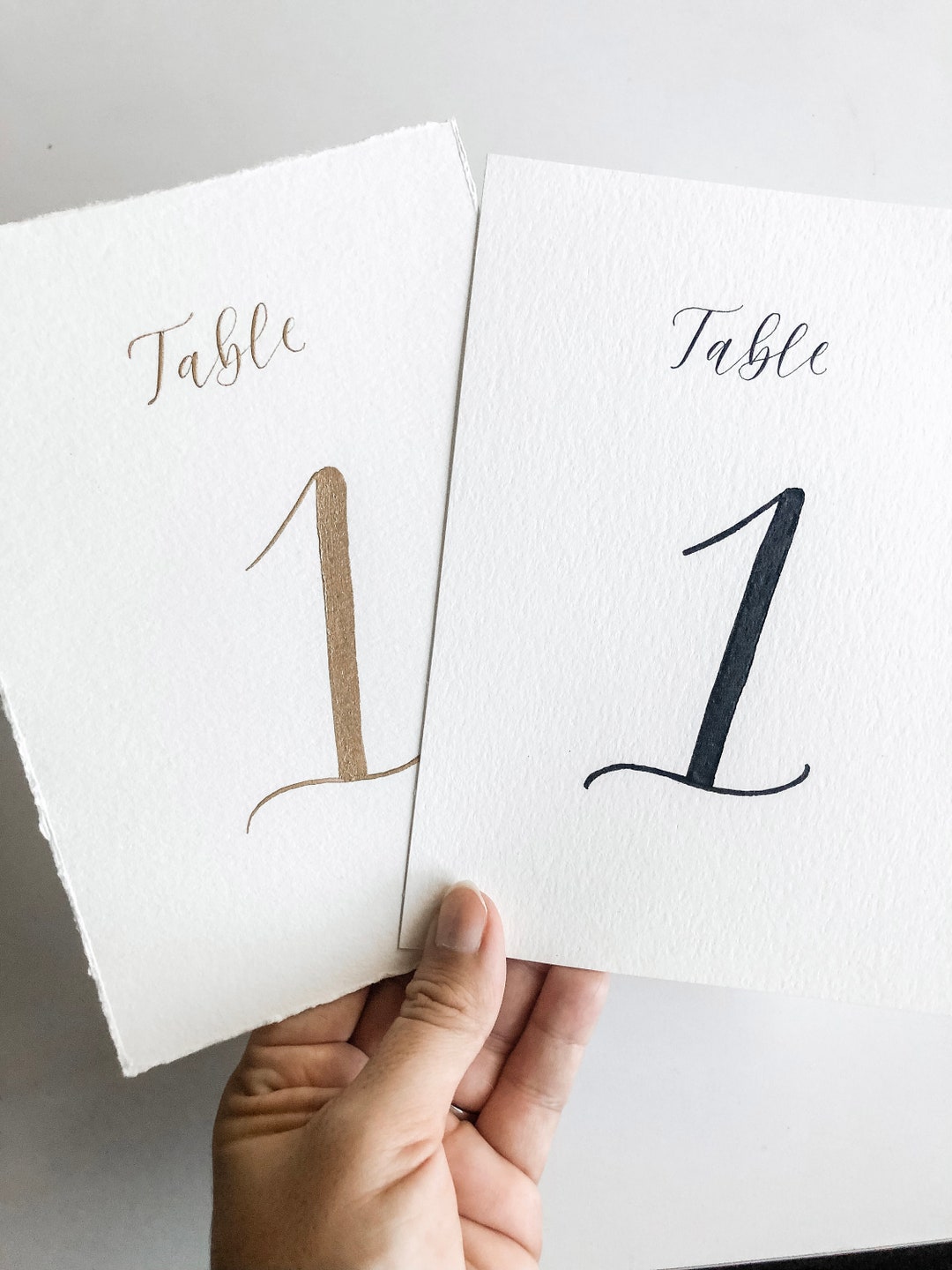 Hand Lettered Paper Table Numbers | Wedding Table Numbers | Event Table ...