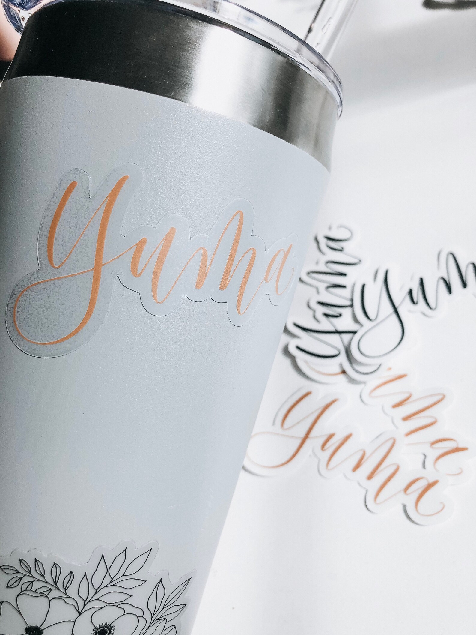 Yuma Clear Sticker - Modern Hand Lettered Vinyl Decal - Etsy