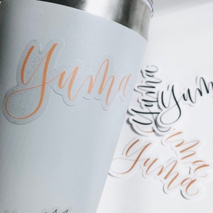 Yuma Clear Sticker- Modern Calligraphy Clear Sticker - Hand Lettered - Etsy