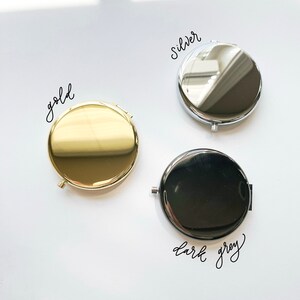 Hand Engraved Compact Mirror | Personalized Gift for Bridal Party ...