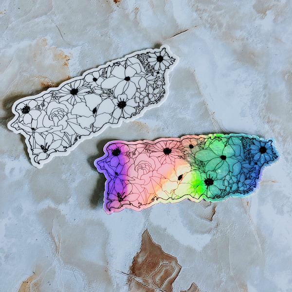 Puerto Rico Map Sticker - Etsy