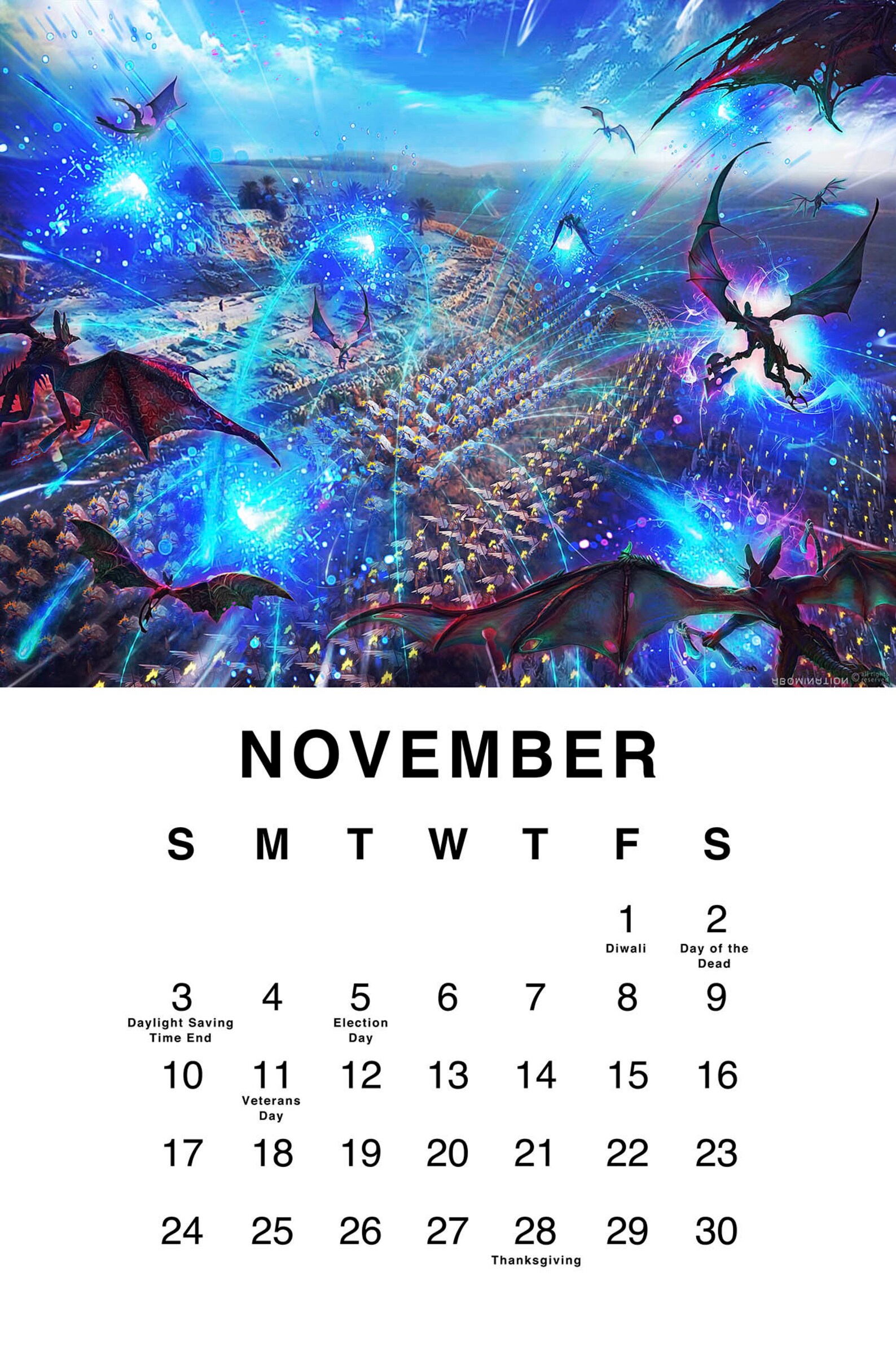 Epic 2024 Fantasy Calendar (11.5" X 17.5") - by Creation Abomination - Etsy