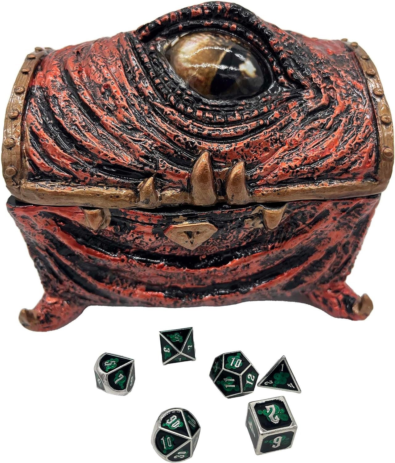 Mimic Dice Box red Dungeons and Dragons Chest Storage Box Hand Crafted ...