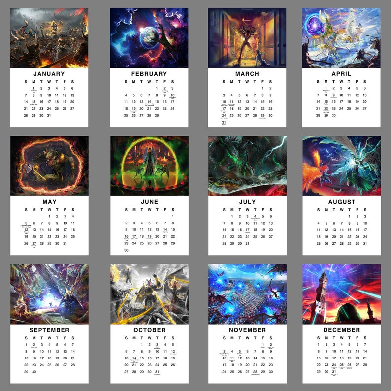Epic 2024 Fantasy Calendar (11.5" X 17.5") - by Creation Abomination - Etsy
