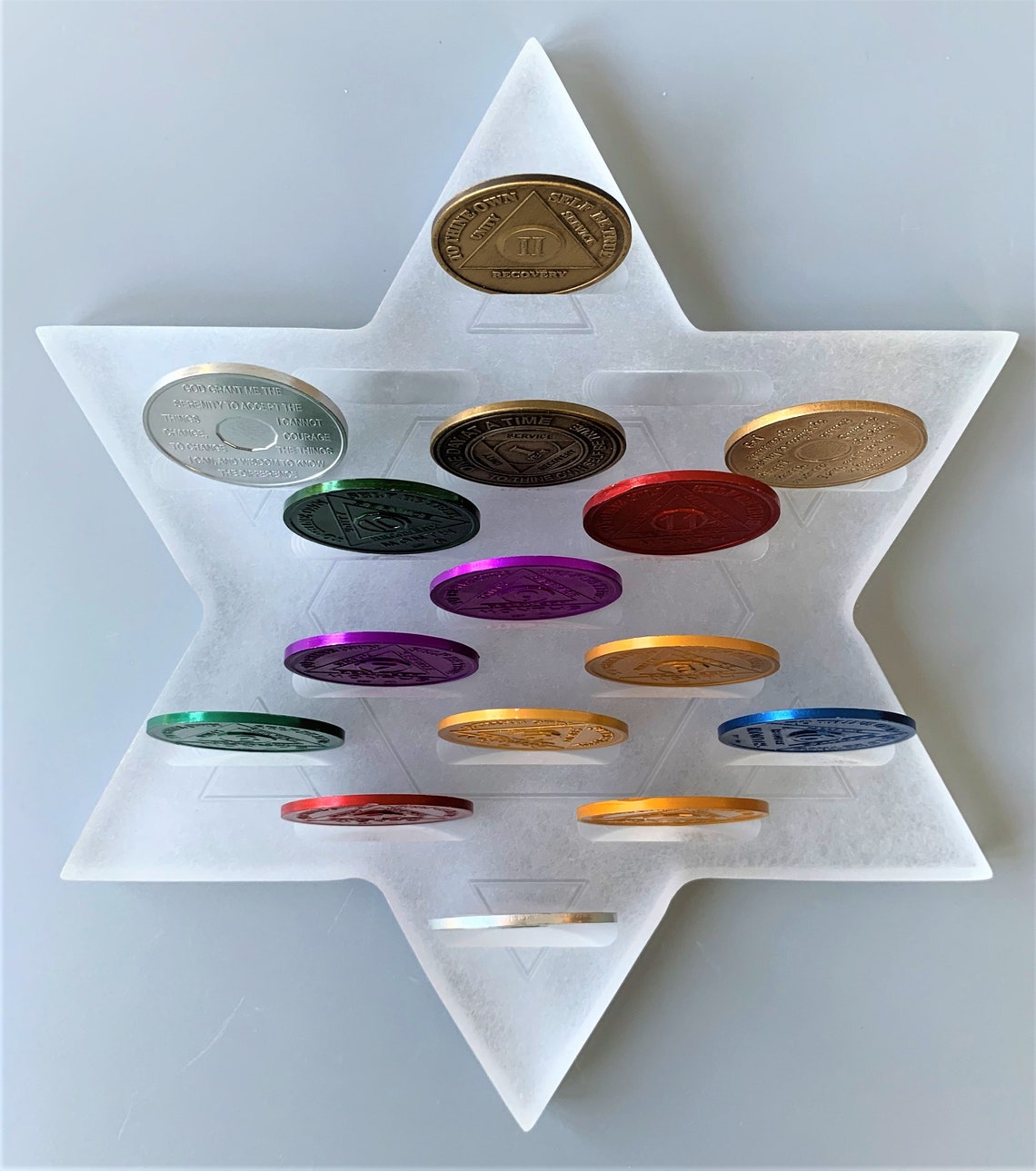 Star of David AA Chip Holder Jewish Recovery Gift Sobriety - Etsy