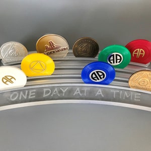 Sobriety Gift, Gift for Sponsor Sponsee, AA Chip Holder Tray, AA Coin ...