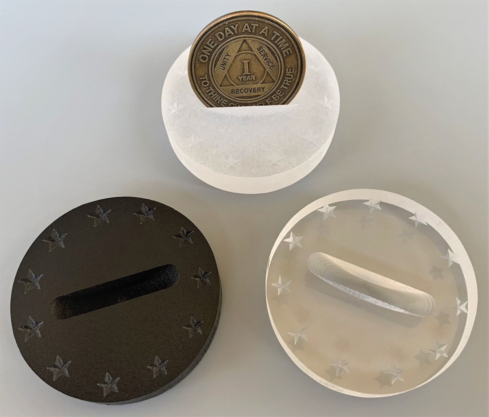 Single Coin Display AA Recovering Alcoholic NA Coin Holder | Etsy