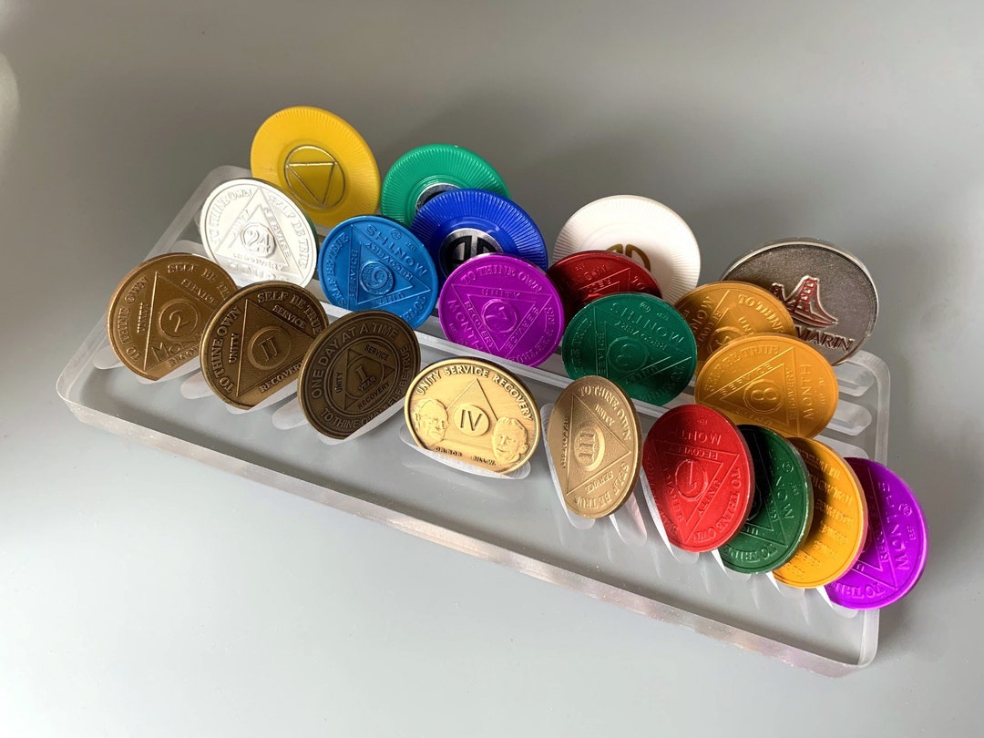 Dual Slots AA Coin Holder Display, One Day at a Time, Gift for ...