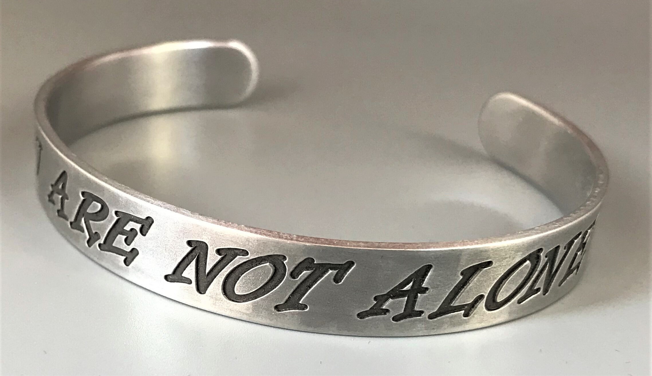 You Are Not Alone Recovery Bracelet Cuff Bangle Sobriety | Etsy