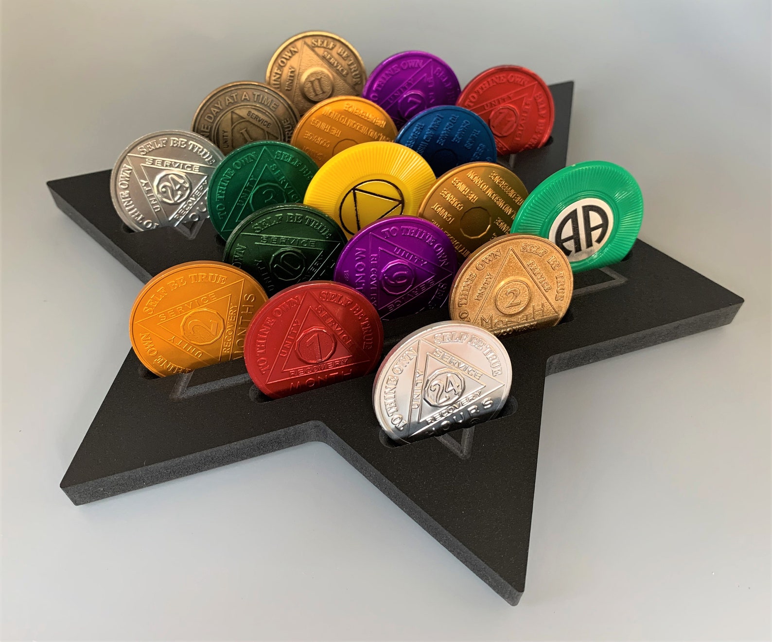 Star of David AA Chip Holder Jewish Recovery Gift Sobriety - Etsy