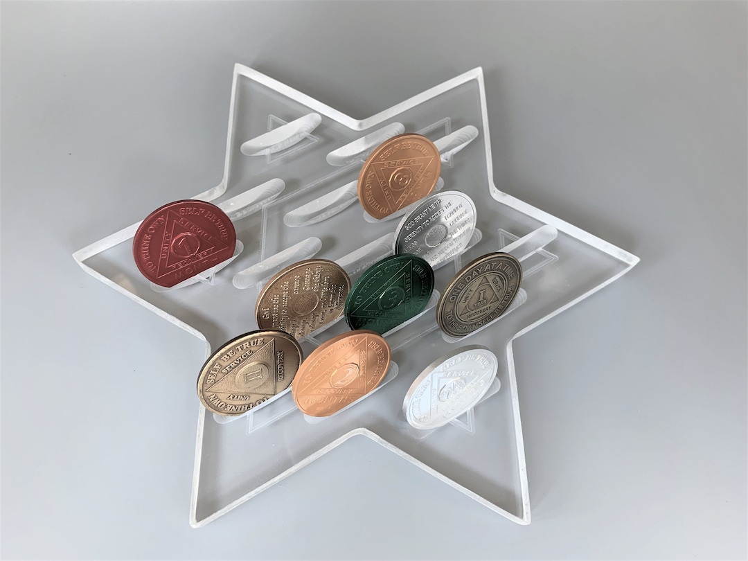 Star of David AA Chip Holder, Jewish Recovery Gift, Sobriety Gift ...