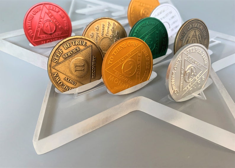 Star of David AA Chip Holder Jewish Recovery Gift Sobriety - Etsy