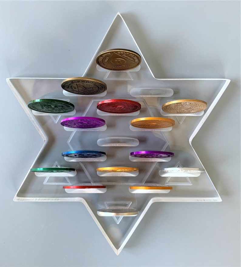 Star of David AA Chip Holder Jewish Recovery Gift Sobriety - Etsy
