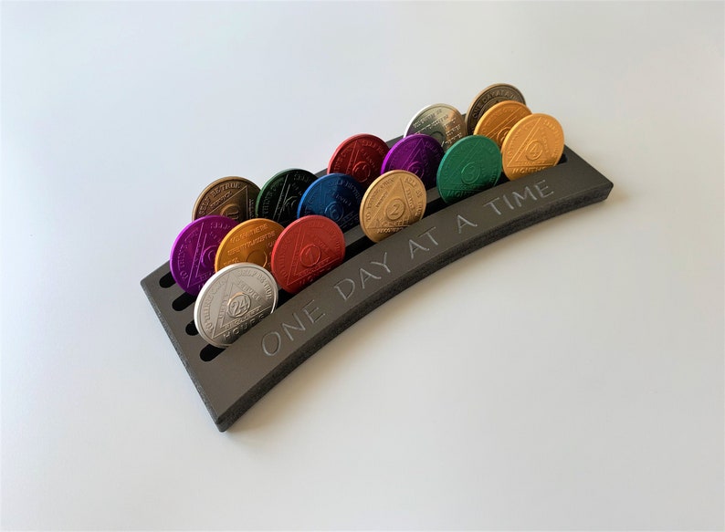 AA Coin Holder Display One Day at a Time Gift for Recovering - Etsy
