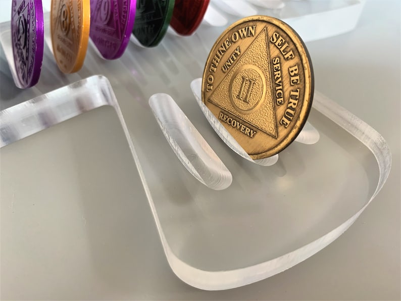 Curved Religious Cross AA Chip Holder Sobriety Gift for Men | Etsy