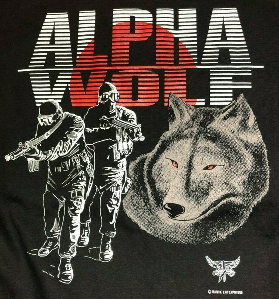 Vintage Alpha Wolf Single Stitch Made In USA T Shirt … - Gem