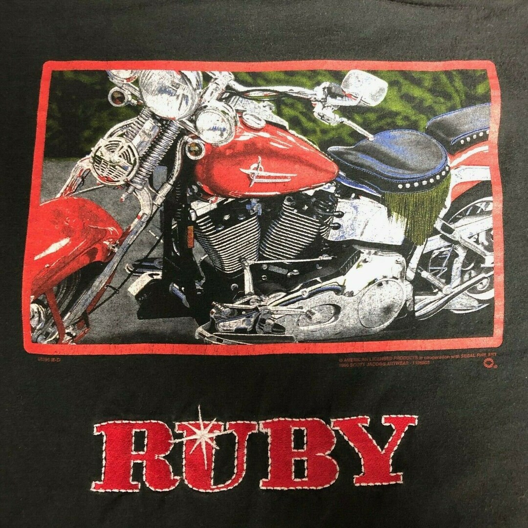 Harley Davidson Motorcycle Ruby Red Distressed T Shirt Vintage 1996 ...