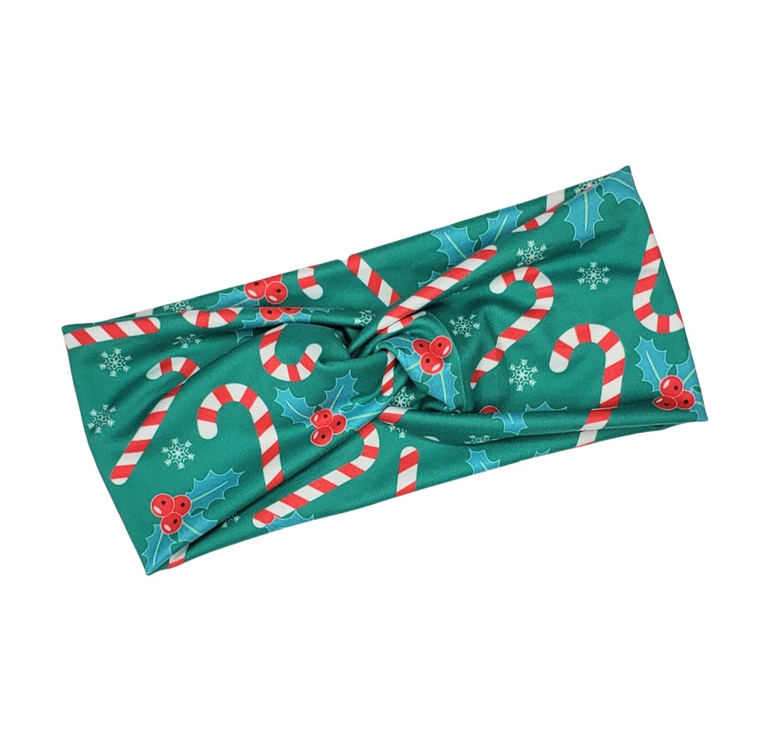 Candy Cane Headband: Christmas Twist Turban, Soft Fabric Wide Headband ...