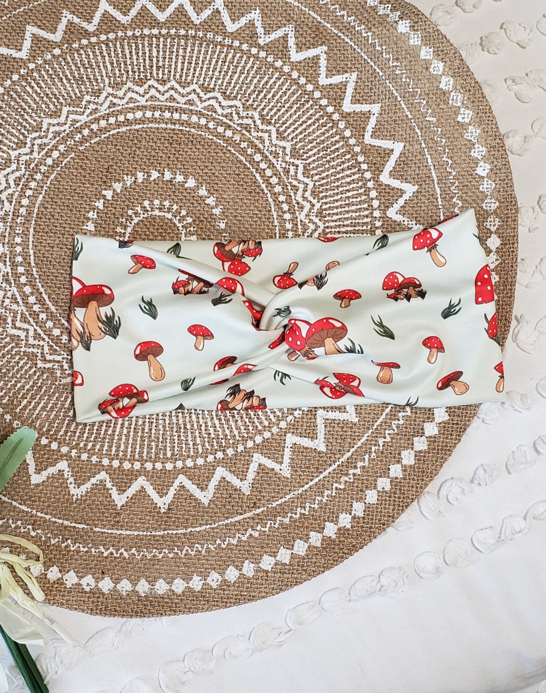 Cottage Core Mushroom Headband - Headbands With Buttons - Soft Twist ...