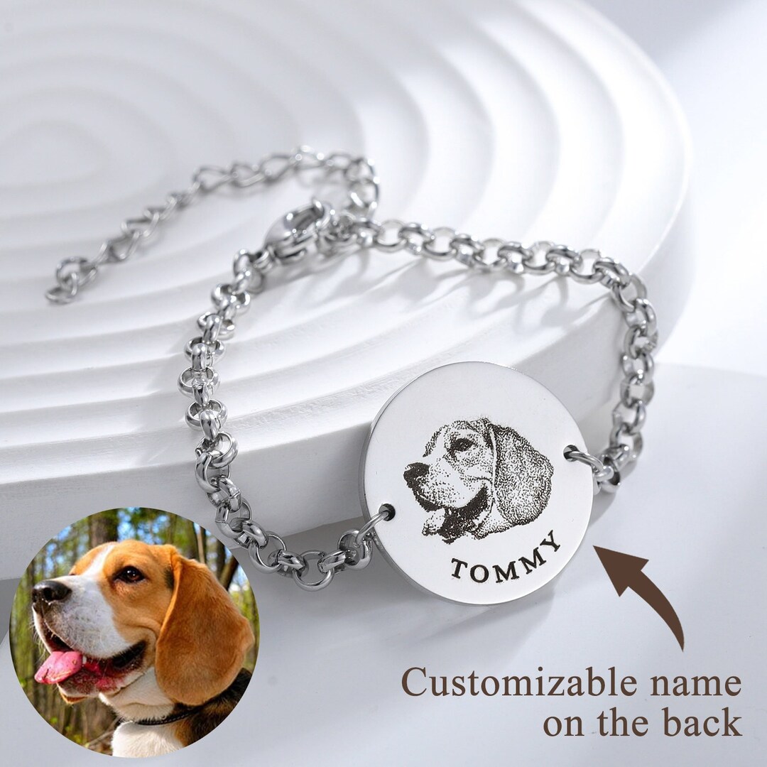 Custom Pet Necklace,custom Actual Pet Portrait Bracelet.personalized ...