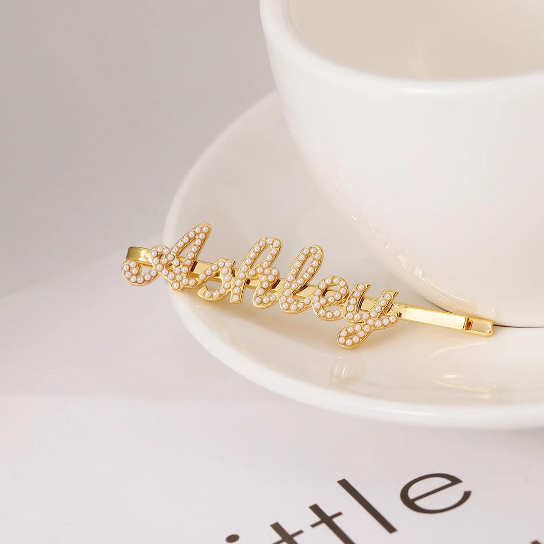 Custom Name Hair Clip,personalized Hair Clip,letters Hair Clips,pearl ...