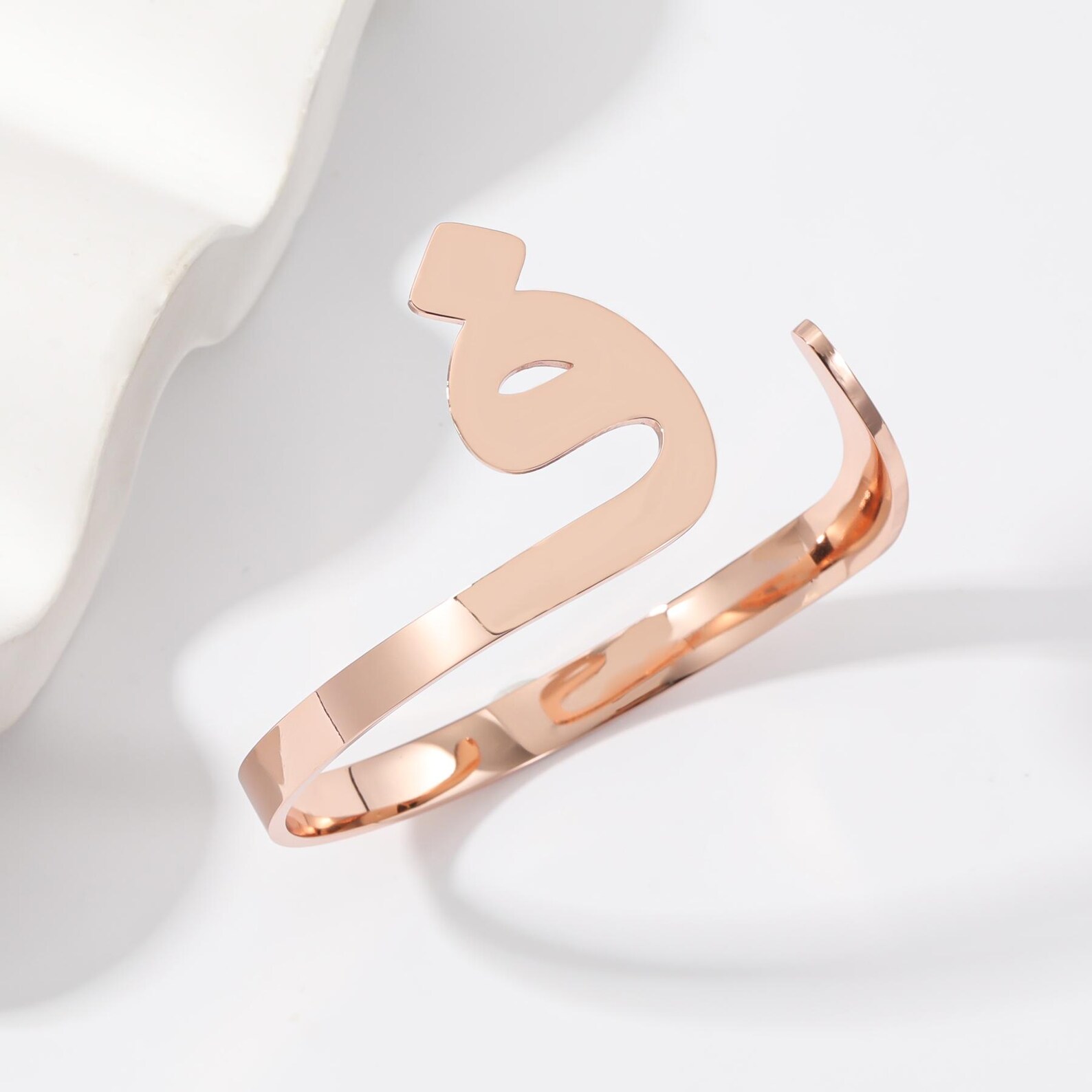 Personalized Arabic Letter Bangle Bracelet for Men and Women,custom 18K ...