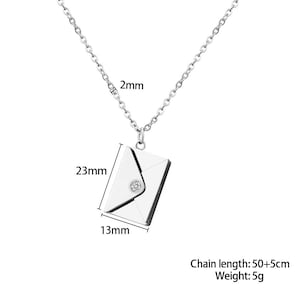Custom Letter Envelope Necklace•secret Love Locket Jewelry•personalized ...