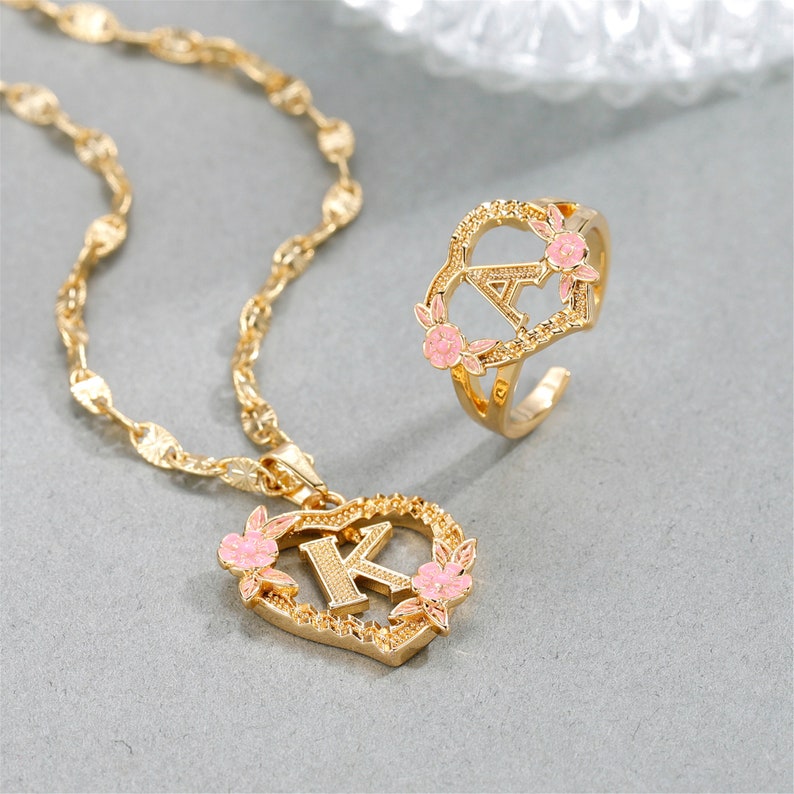 Custom Initial Letter Ring Personalise Gold Adjustable Ring - Etsy