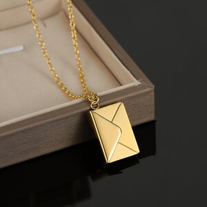 Custom Letter Envelope Necklace•secret Love Locket Jewelry•personalized ...
