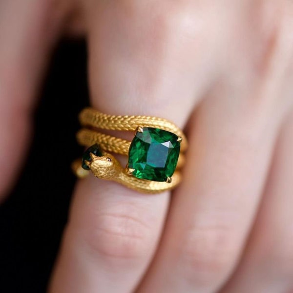 Emerald Snake Ring - Etsy