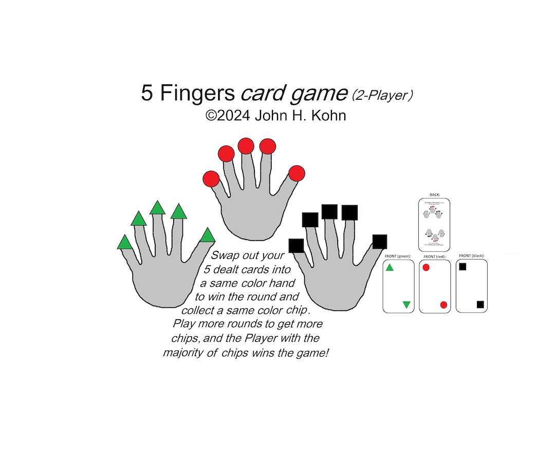 5 Fingers Card Game - Etsy