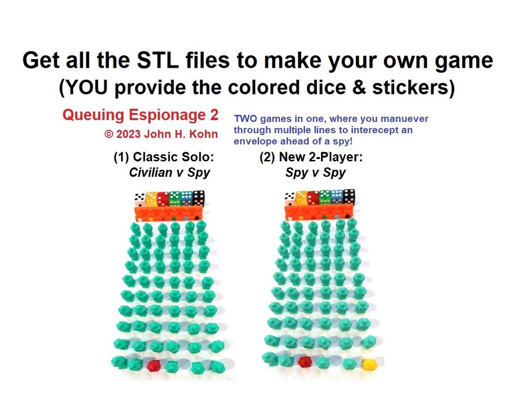 Queuing Espionage 2: TWO Games in One (STL Files to Make Game) - Etsy