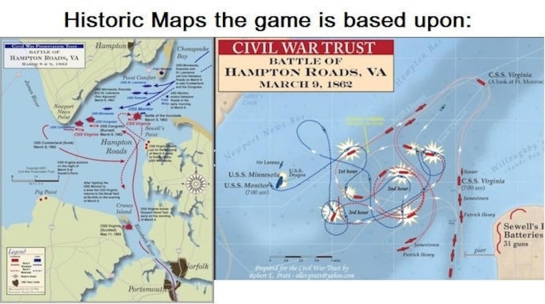 The Battle of Hampton Roads (pnp) Board Game - Etsy