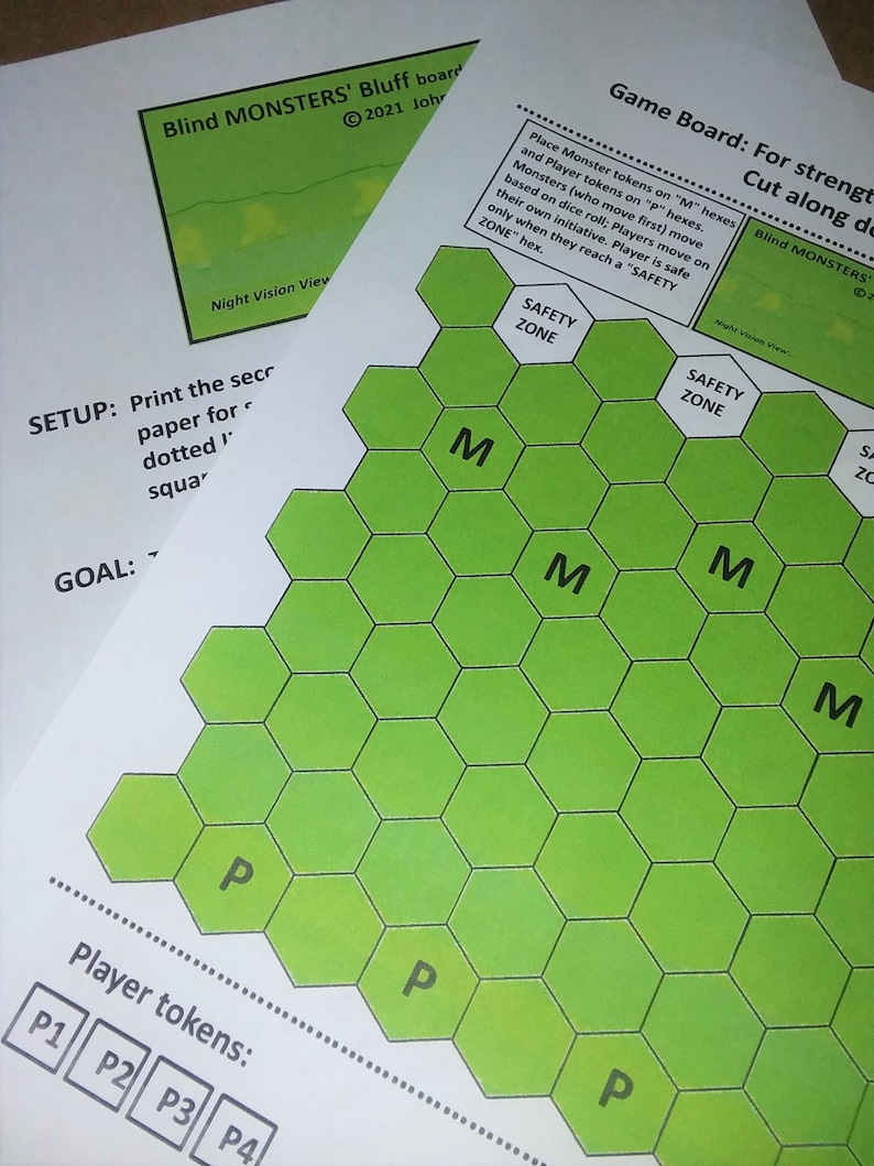 Blind MONSTER'S Bluff Board Game (pnp) - Etsy