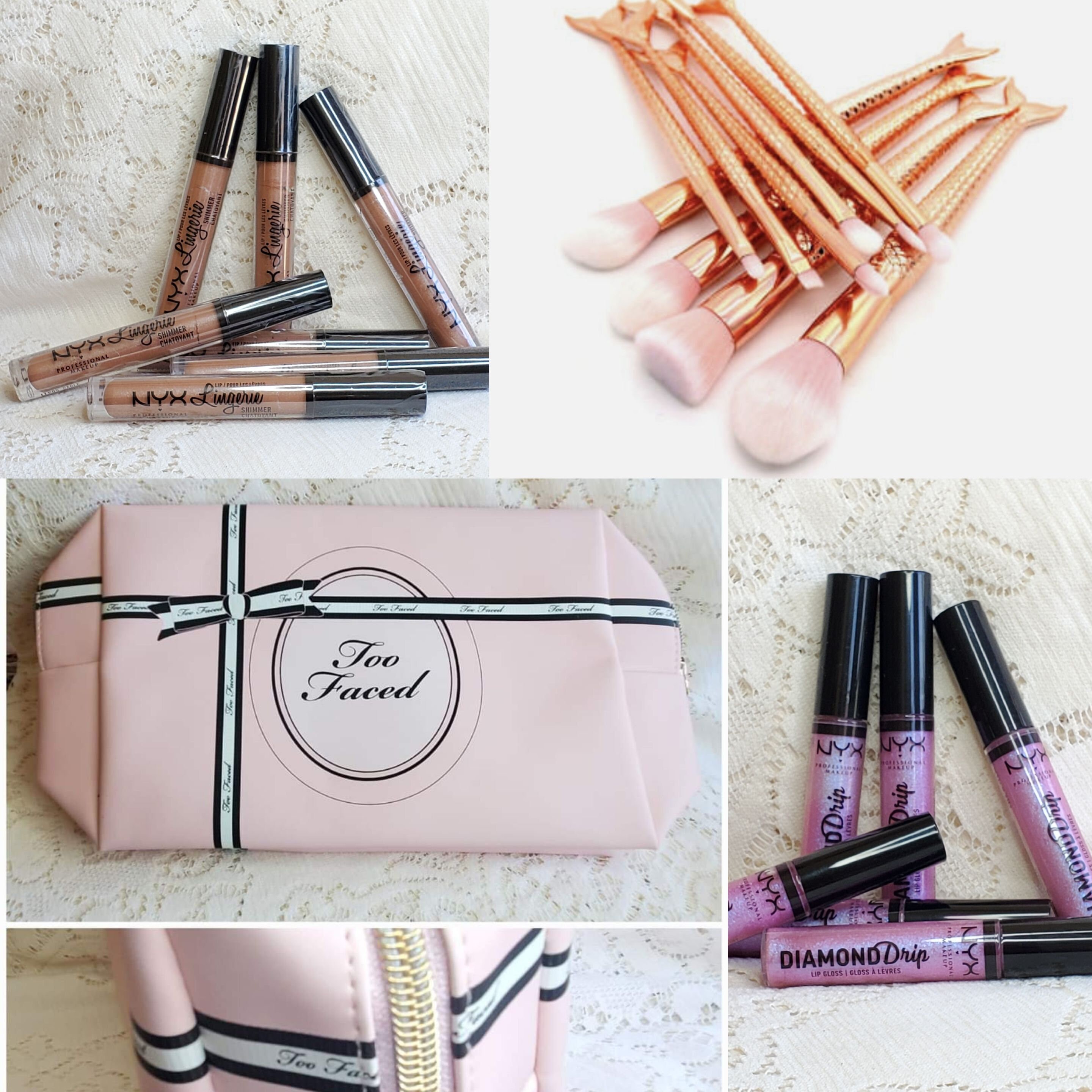 Too Faced Makeup Bag Set Mermaid Makeup Brushesmakeup Set - Etsy