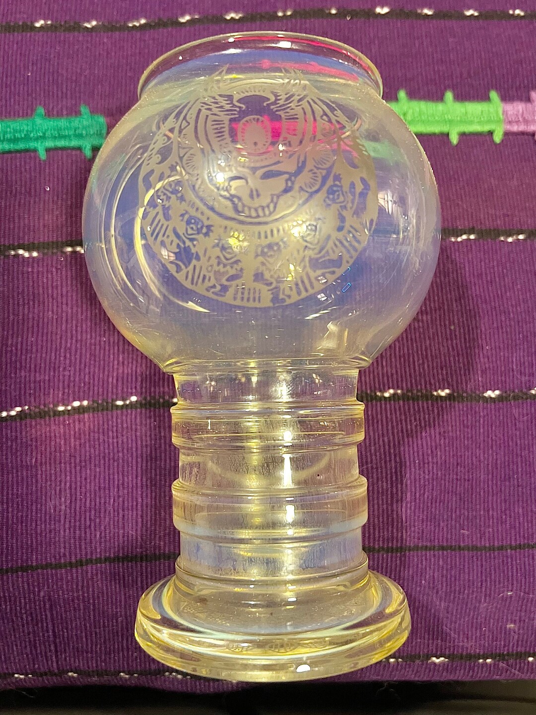 Hand Blown and Engraved Grateful Dead steal Your Hops Goblet - Etsy
