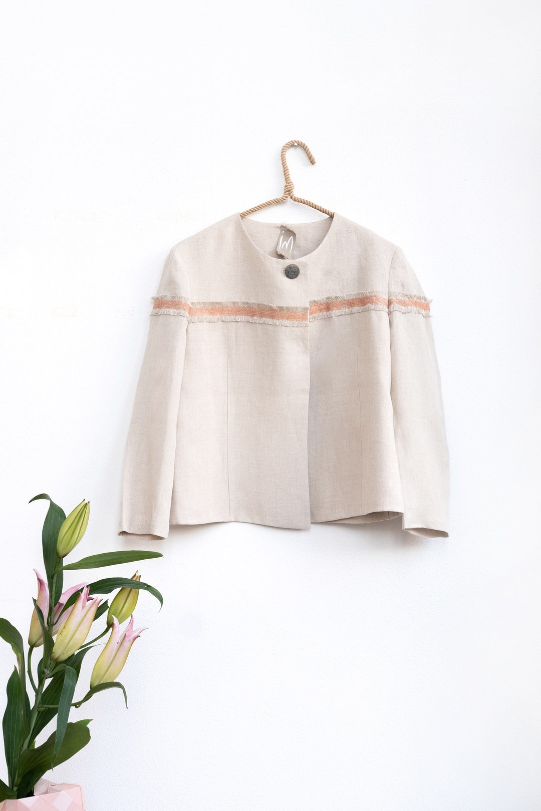 Chanel Model Jacket in Linen With Linen and Lurex Yarn Fangia Handmade ...