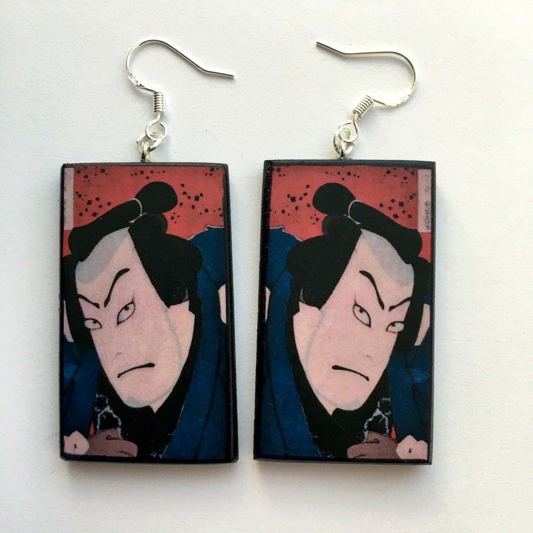 Japanese Samurai, Manga Earrings. Anime Girl Gift. - Etsy