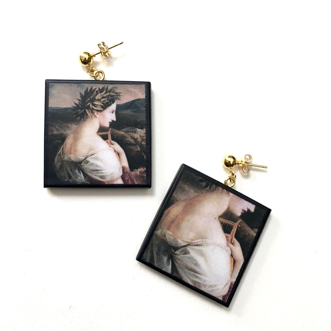 Sappho Art Painting by Carl Agricola, Mismatched Earrings, Graduation Sapphic Gift - Etsy