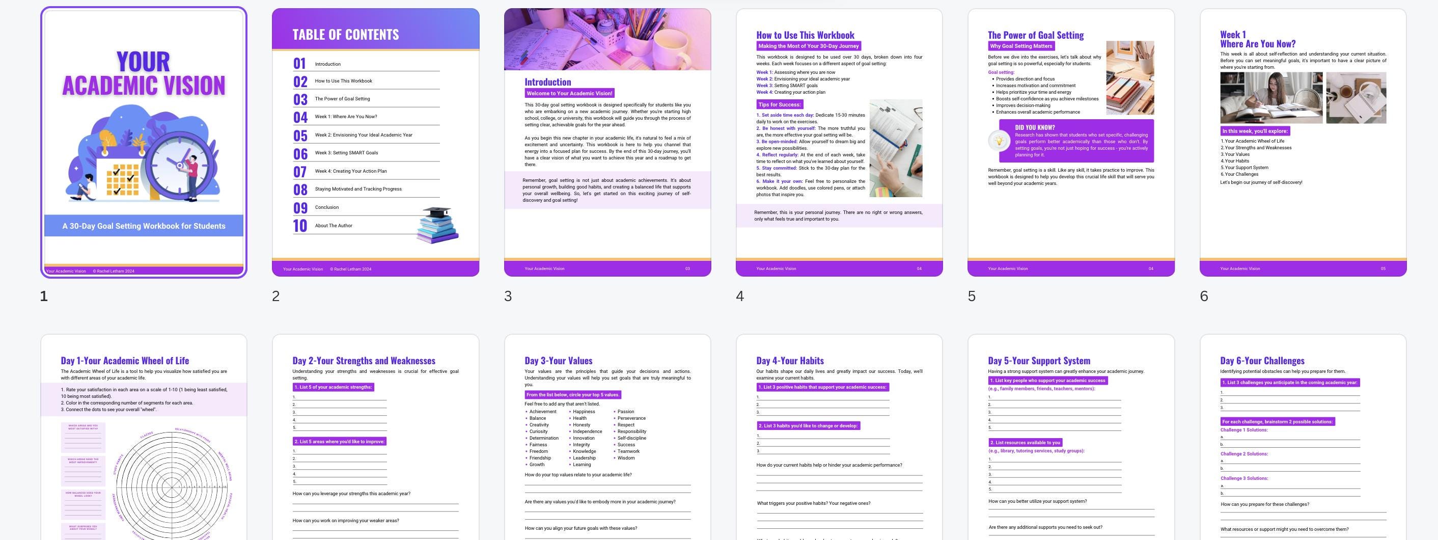 Student Goal Setting Workbook | 30-day Academic Success Planner | PDF ...