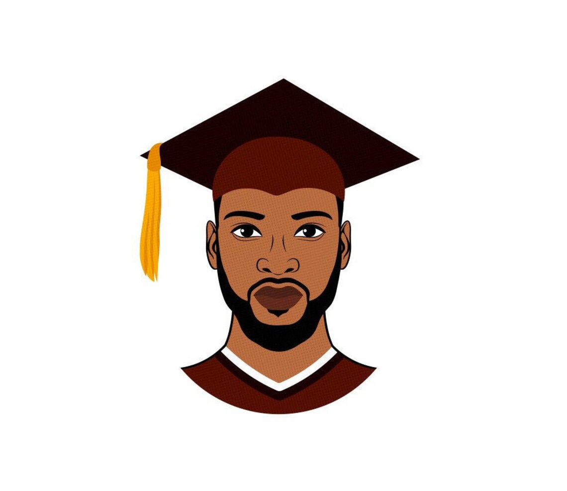 Formats SVG PNG PDF Black Man Graduate Graduation - Etsy
