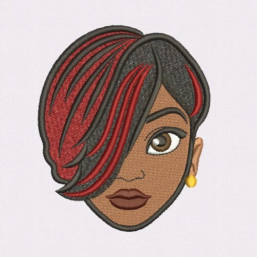 Womans Face Machine Embroidery Design - Etsy