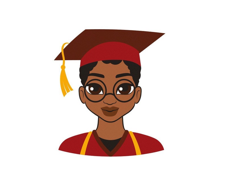 Formats SVG PNG PDF Black Man Graduate Graduation - Etsy