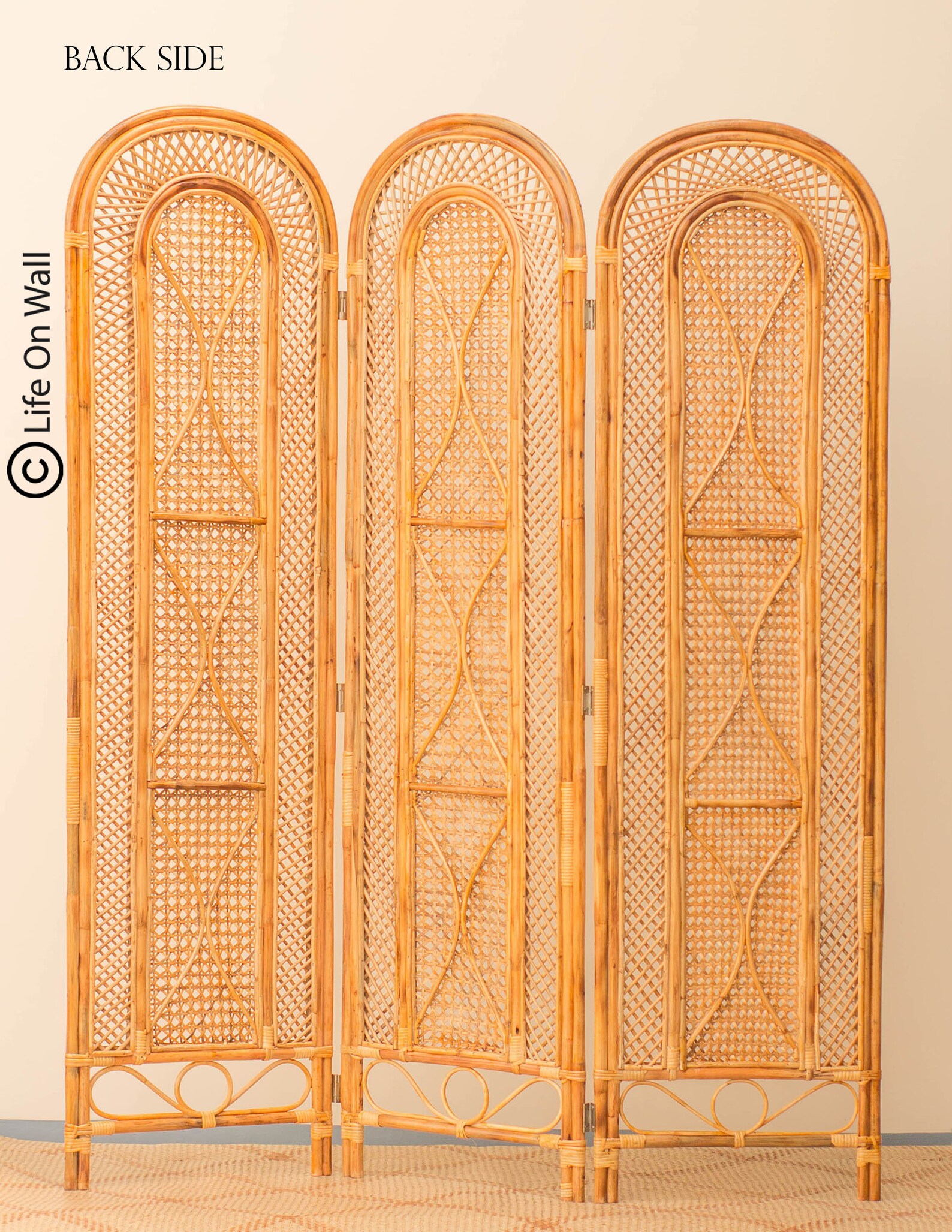 Handcrafted Rattan Partition FREE SHIPPING 3 Fold Rattan | Etsy