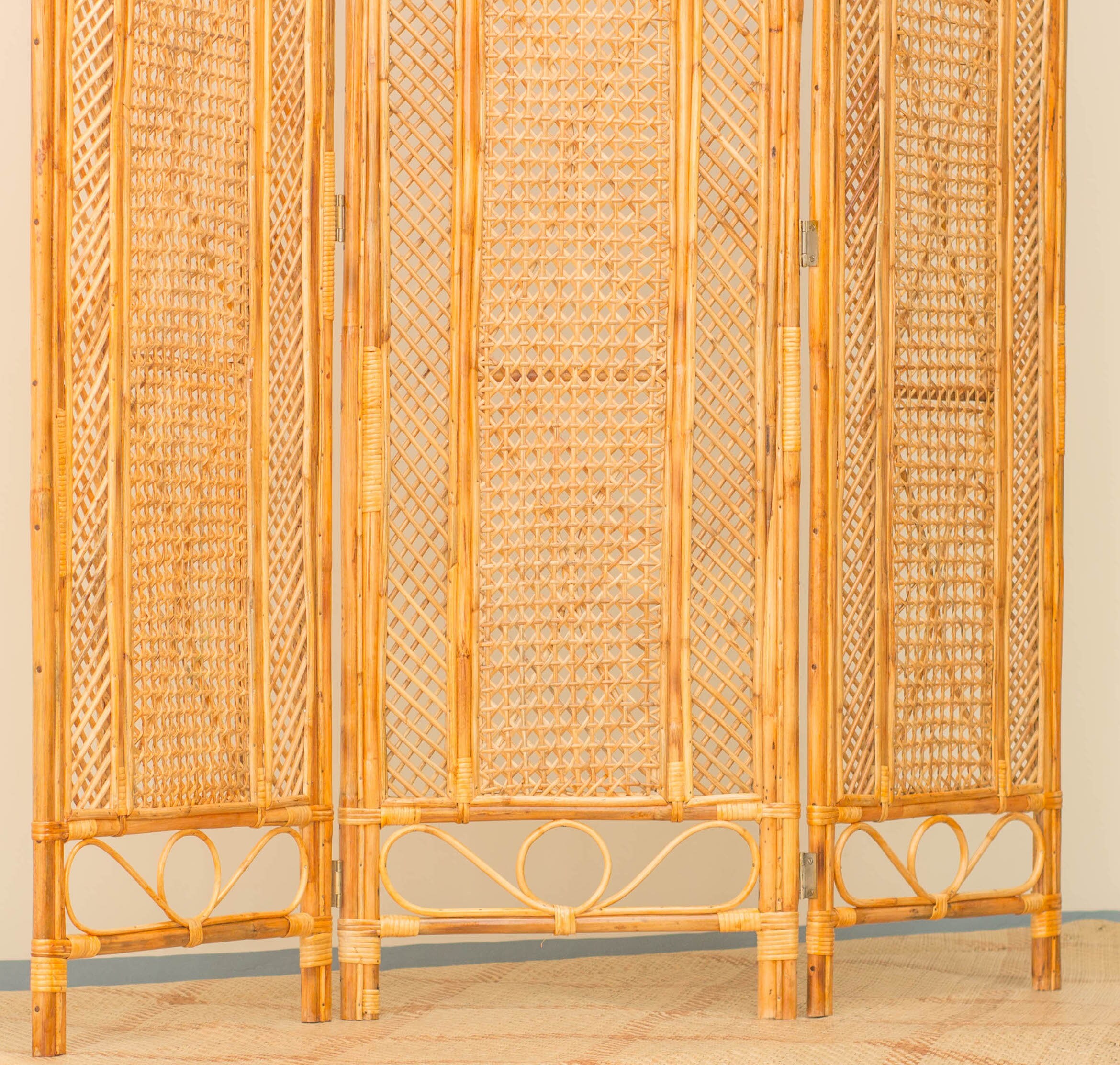 Handcrafted Rattan Partition FREE SHIPPING 3 Fold Rattan | Etsy