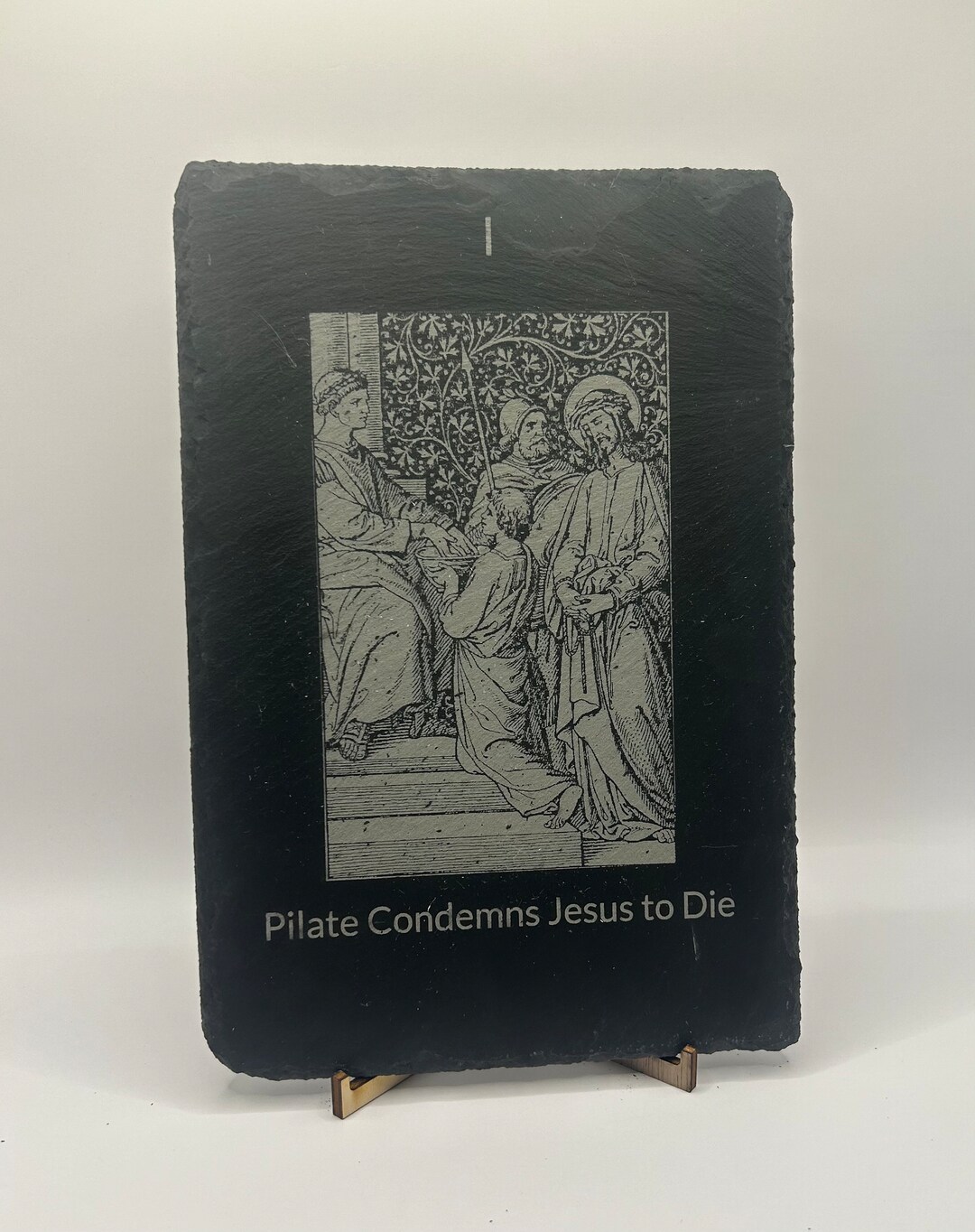 Stations of the Cross Engraved on Slate - Catholic - Etsy