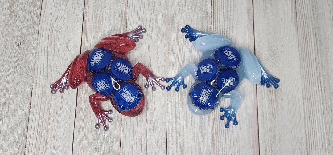 Handmade Resin Frog With Bud Lite Caps | Beer Lover Gift | Whimsical ...