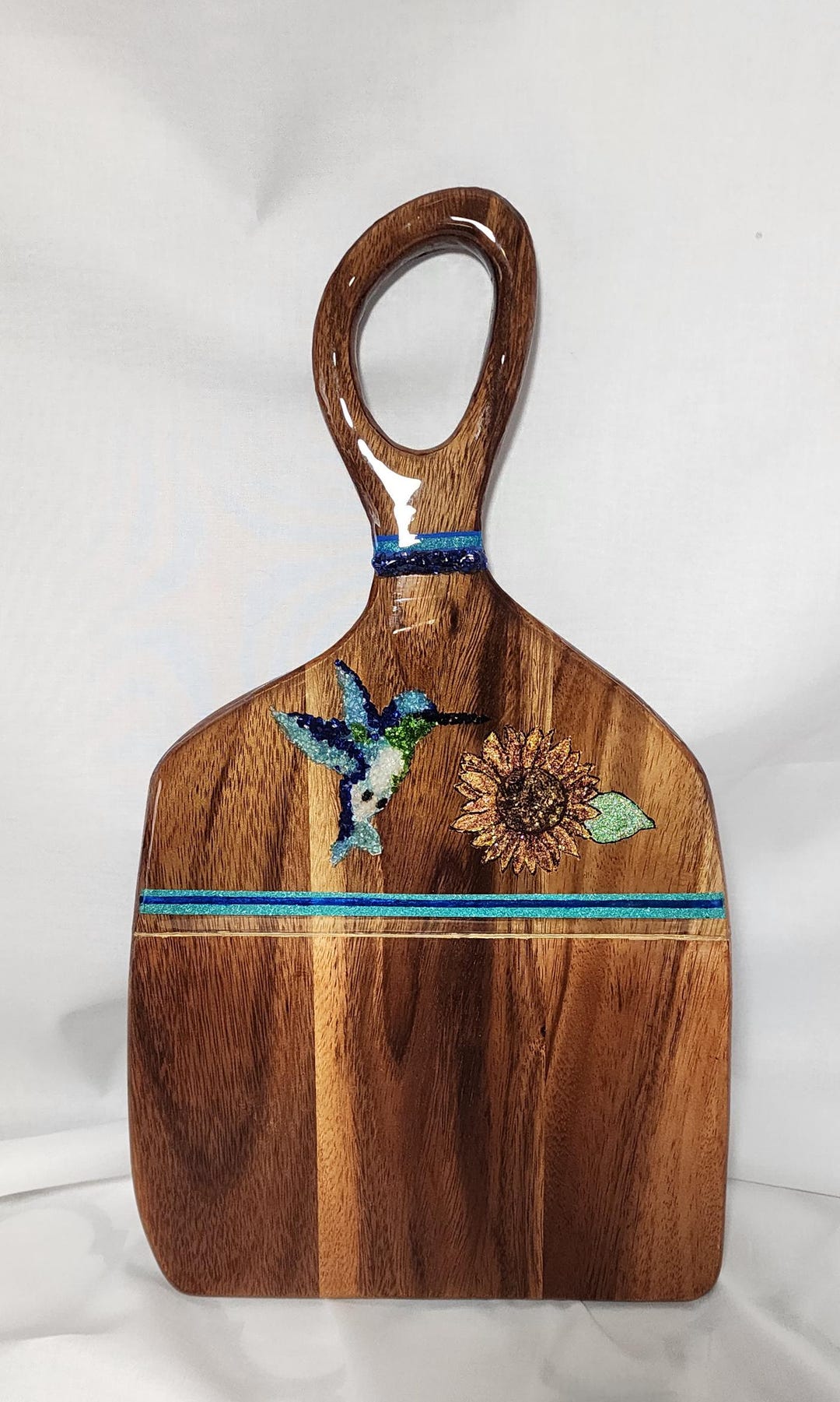 Hummingbird Wooden and Glass Chips Charcuterie Board, Cheese Tray, Food ...